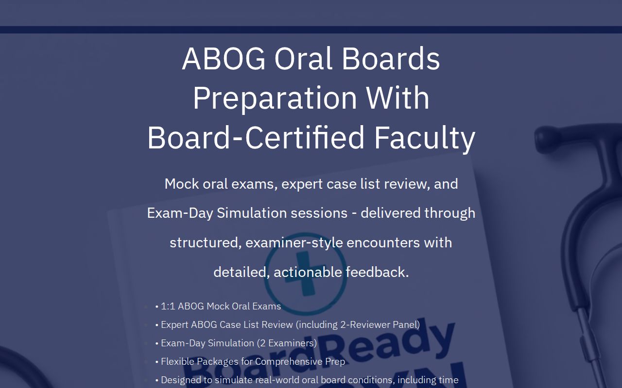BoardReady OBGYN | ABOG Oral Board Mock Exams & Case List Review